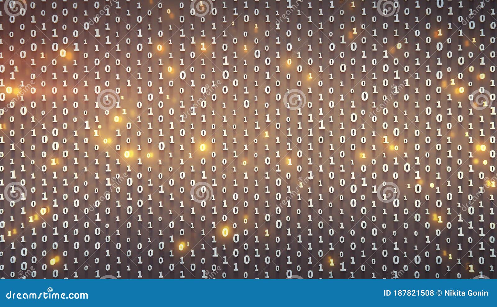 Binary Code Array with Zeros and Ones 3D Render Stock Illustration - Illustration of code ...