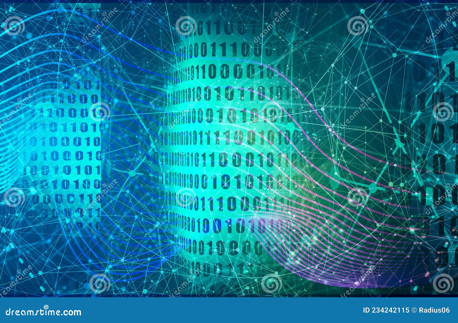 Binary Code Backdrop As Texture on Waved Surface Stock Illustration ...