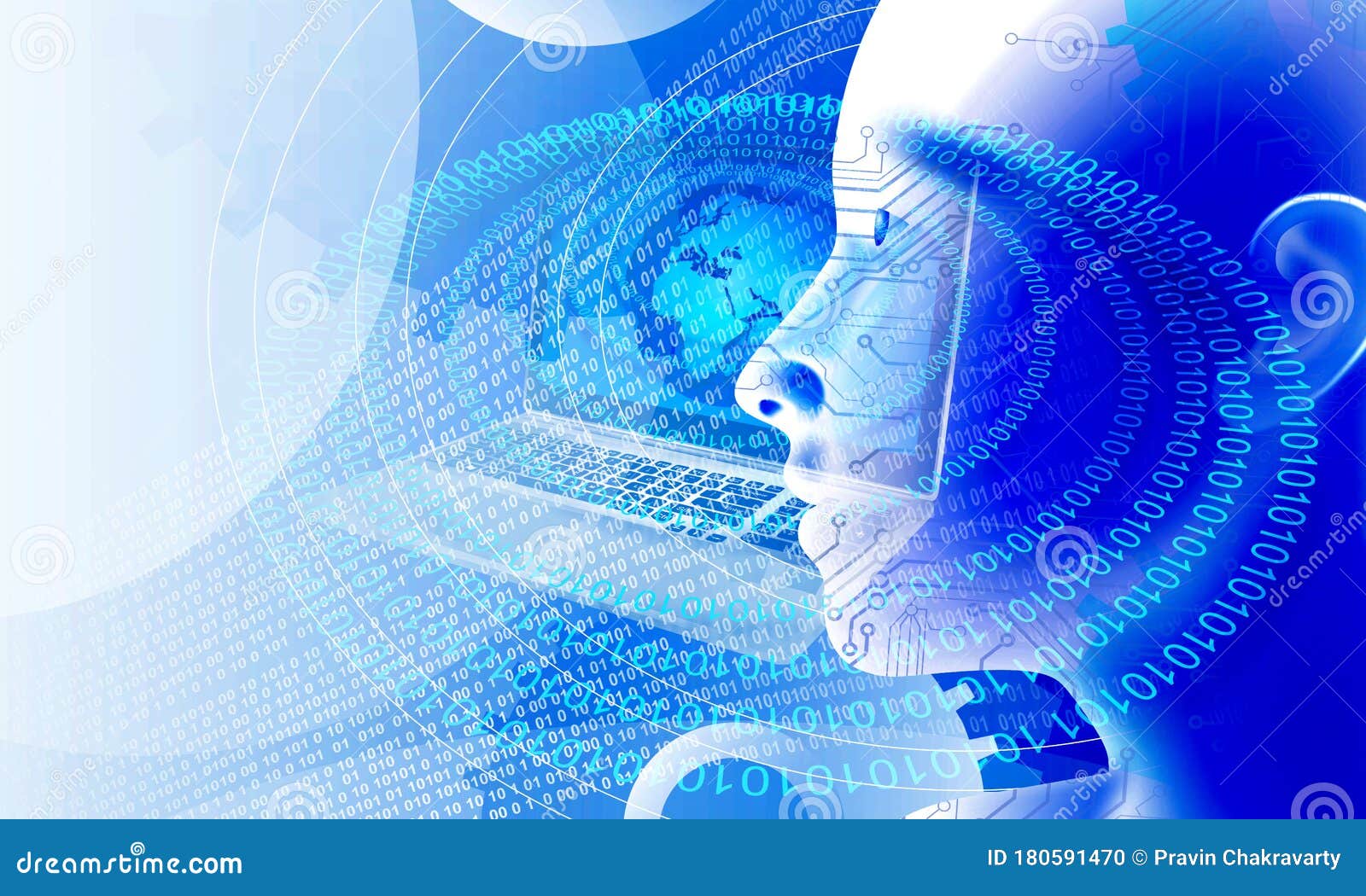 Binary Code Background, Artificial Intelligence Digital Eye Abstract Technology Background. Java ...