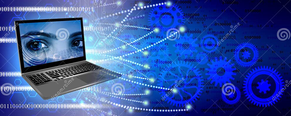 Binary Code Background, Artificial Intelligence Digital Eye Abstract Technology Background. Java ...