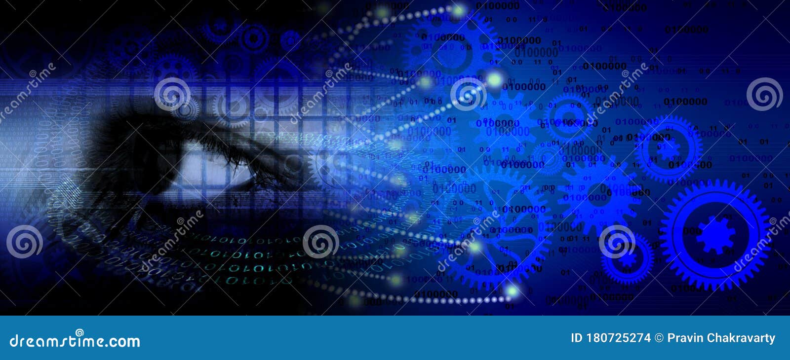 Binary Code Background, Artificial Intelligence Digital Eye Abstract Technology Background. Java ...