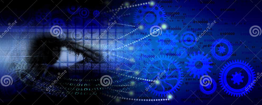 Binary Code Background, Artificial Intelligence Digital Eye Abstract ...
