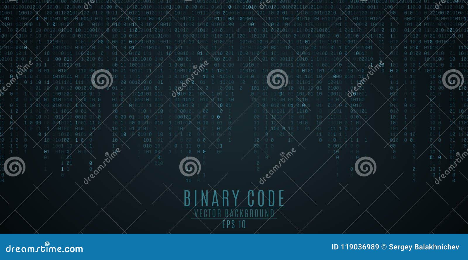 Binary Code Background. Blue Glow. Falling Figures. Global Network. High Technologies ...