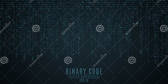 Binary Code Background. Blue Glow. Falling Figures. Global Network. High Technologies ...