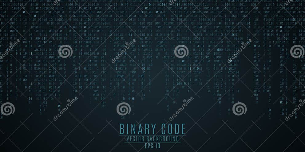 Binary Code Background. Blue Glow. Falling Figures. Global Network. High Technologies ...