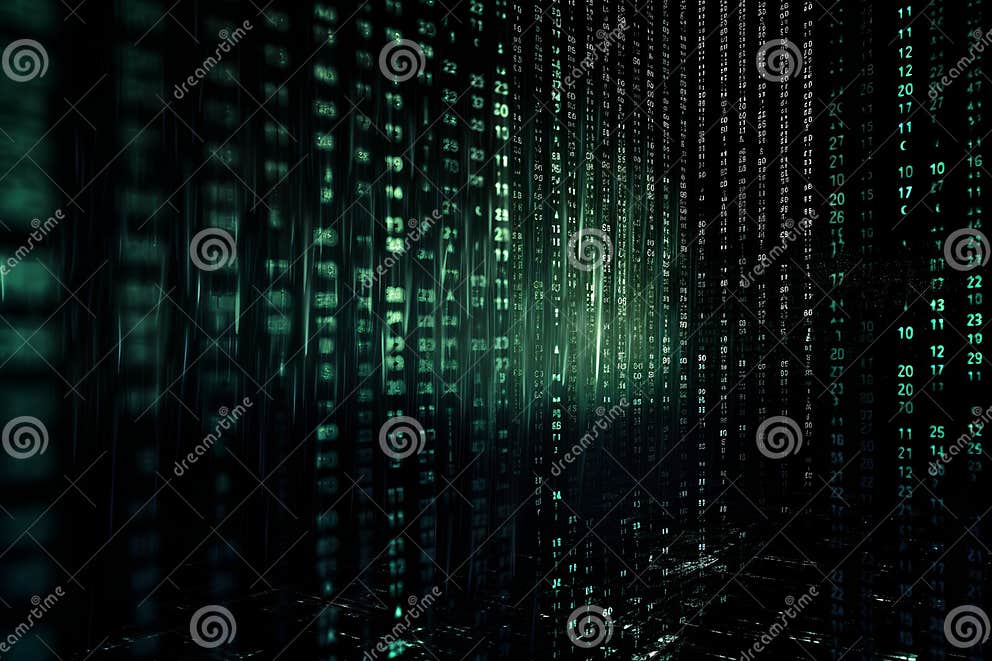 Binary Code Background, Computer Generated Abstract Background, 3d Render Stock Illustration ...