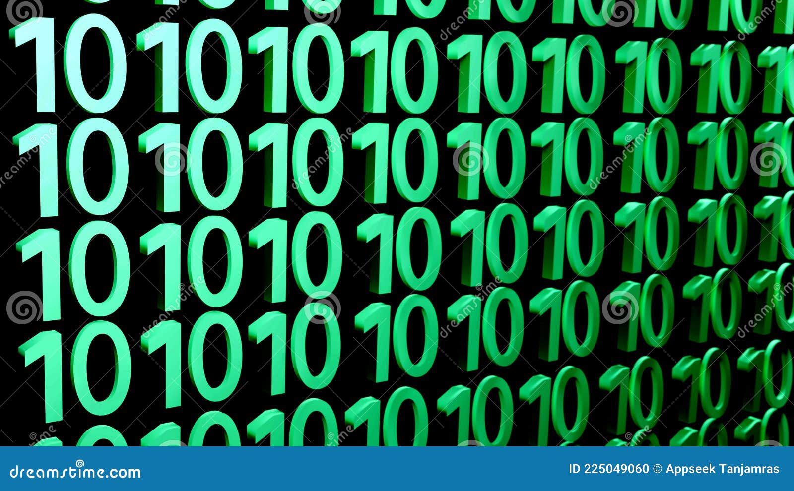 Binary Code Background 0101 Computer Program Data Coding Technology 3d Rendering Stock