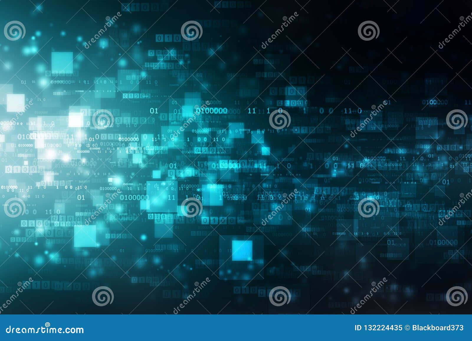 Flowing Number One And Zero Text In Binary Code Format In Technology