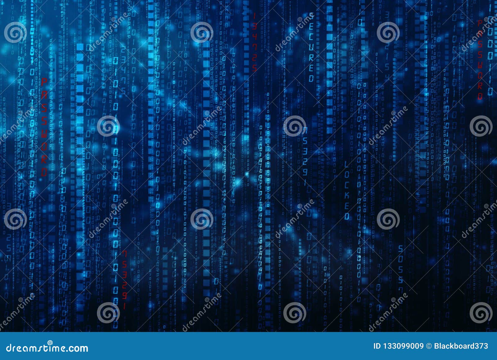 Flowing Number One And Zero Text In Binary Code Format In Technology