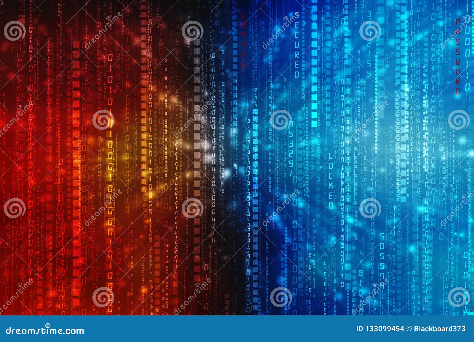 Flowing Number One And Zero Text In Binary Code Format In Technology