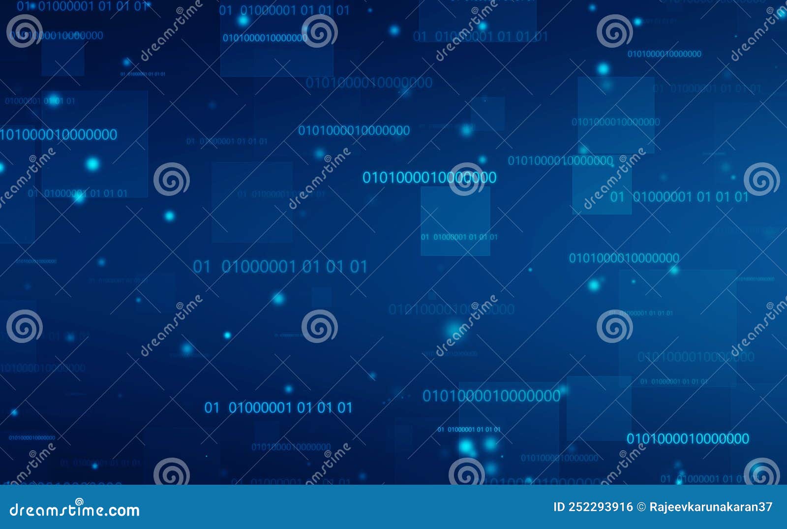 Internet Big Data Concept Flowing Number One and Zero Text in Binary Code Format in Technology ...