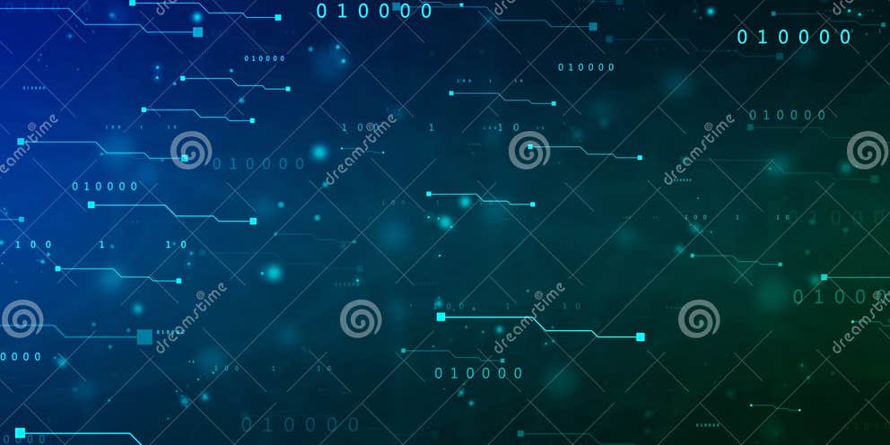 Flowing Number One and Zero Text in Binary Code Format in Technology ...