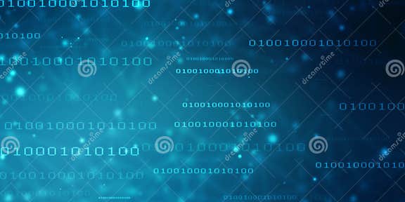 Flowing Number One and Zero Text in Binary Code Format in Technology ...