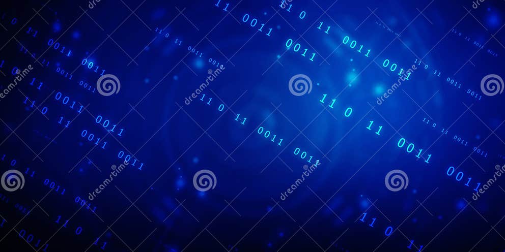 Flowing Number One and Zero Text in Binary Code Format in Technology ...