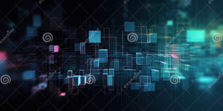 Binary Code Background. Digital Binary Data and Streaming Digital Code Background. Abstract Blue ...