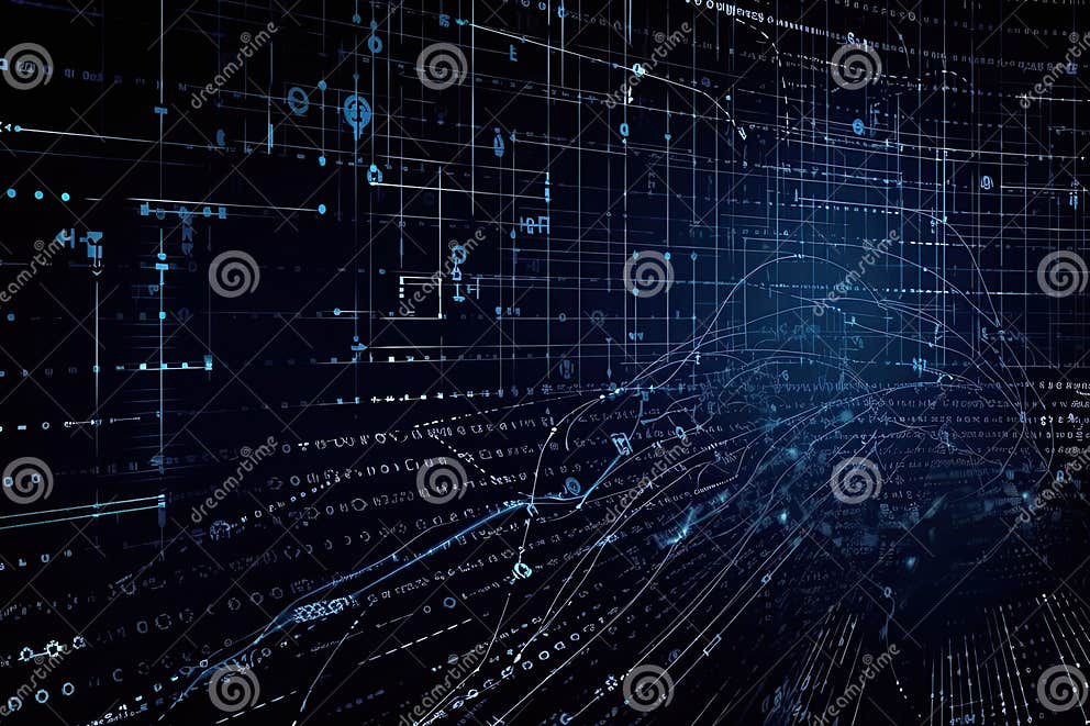 Binary Code Background with Lines and Curves in White and Blue Colors ... Binary Code Background with Lines and Curves in White and Blue Colors ...
