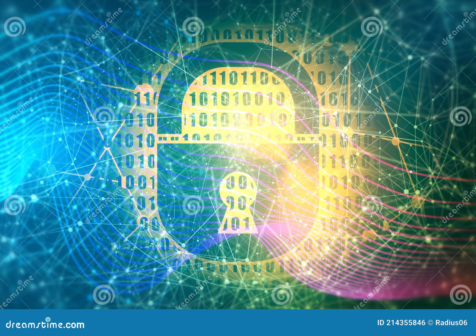 Binary Code Backdrop. Lines with Dots Connected Backdrop Stock ...