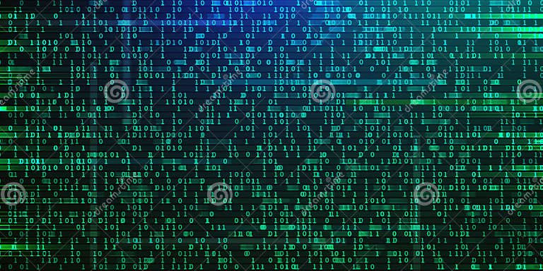 Binary Code Background. Numbers 1, 0 Displayed on Monitor Screen. Stock ...