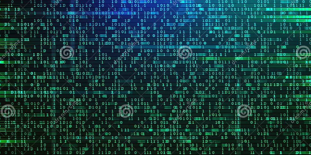 Binary Code Background. Numbers 1, 0 Displayed on Monitor Screen. Stock ...