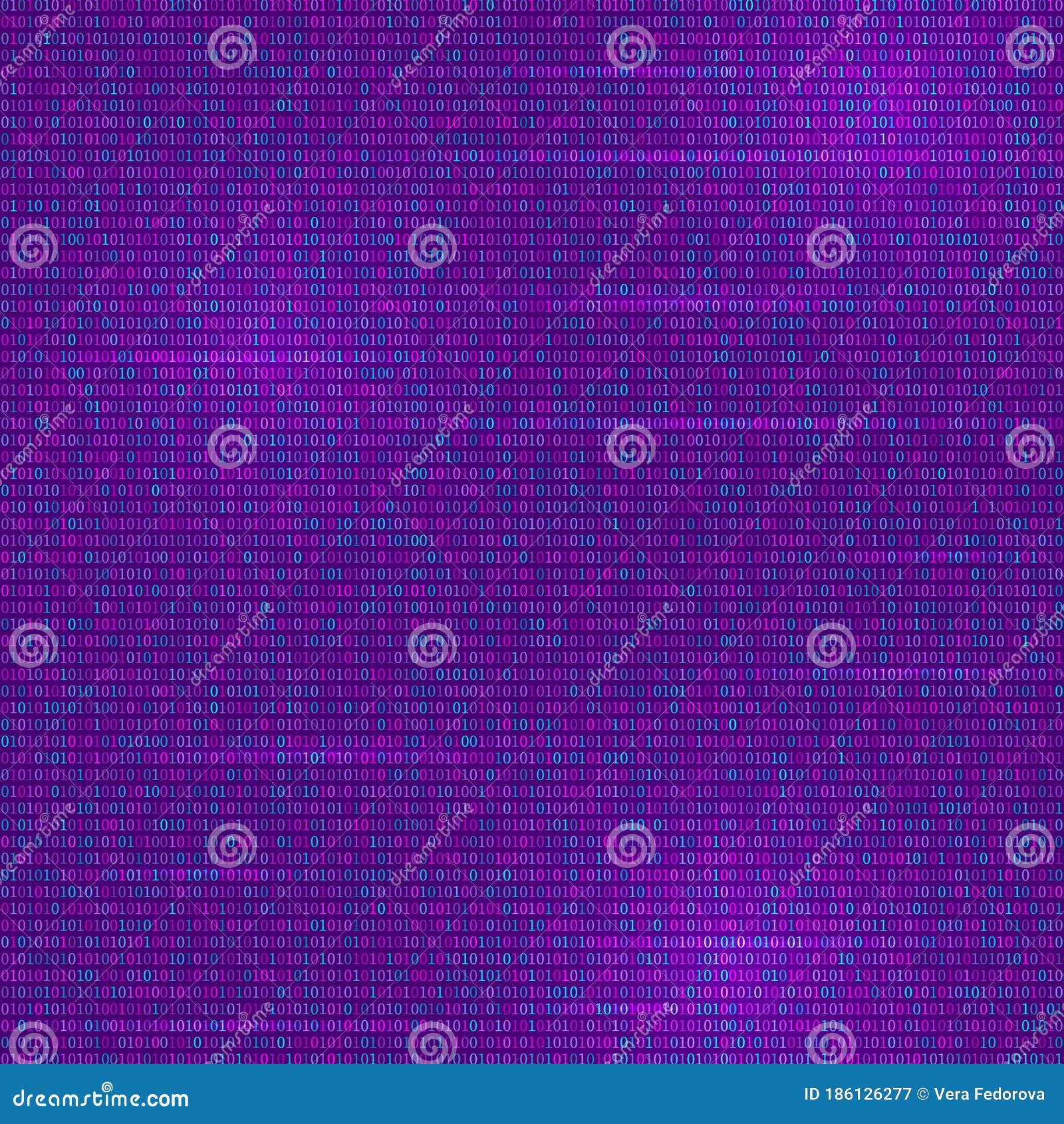 Binary Code Background. Programming Code. Dark Net Or Big Data Theme. Bright Neon Colors Matrix ...