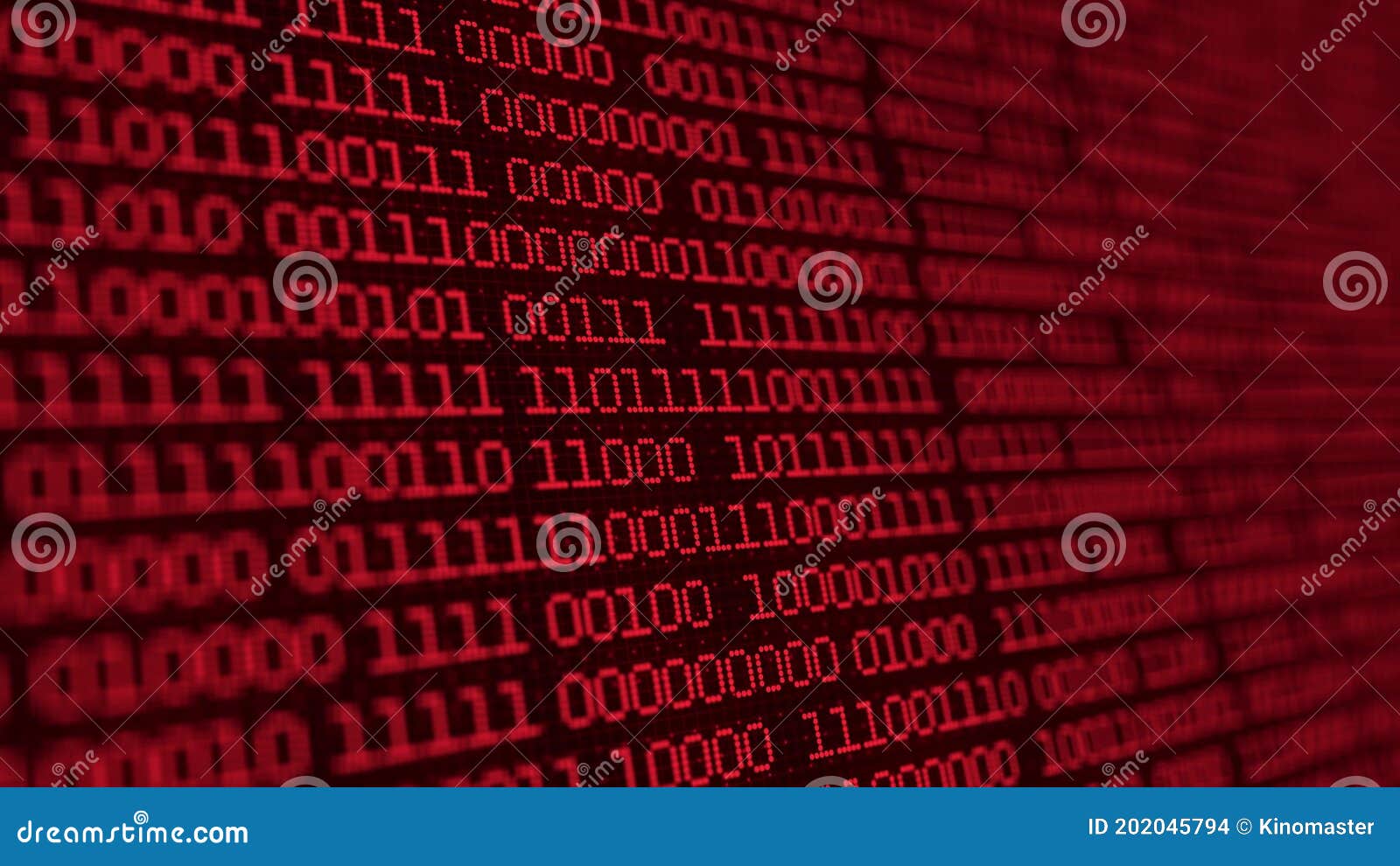 Binary Code Background With Red Digits Moving On Screen Algorithm Binary Data Code Decryption