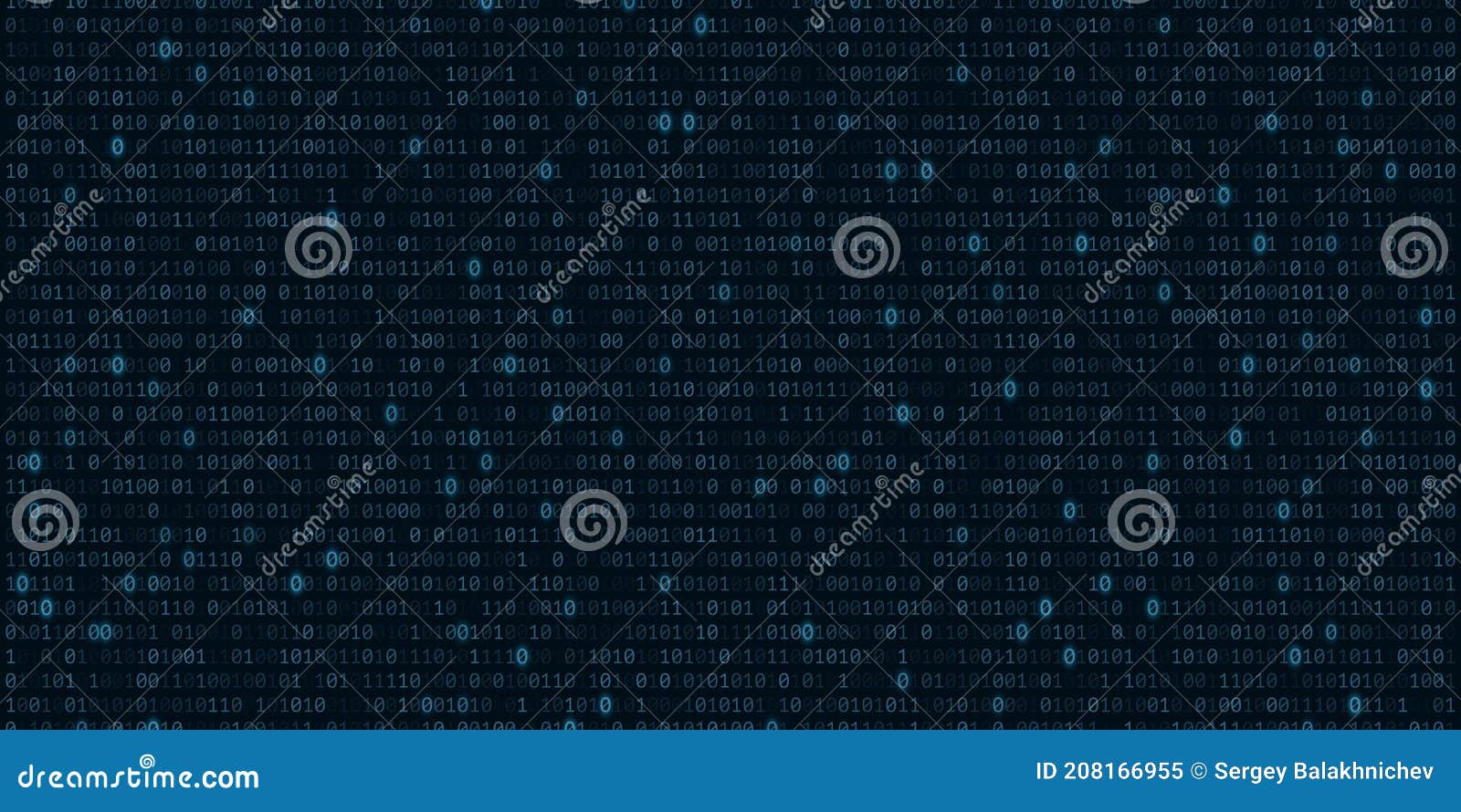 Binary Code Background. Software Programming. Glowing Numbers. Digital Data. Technological ...