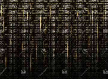 Binary Code Background. Yellow Program Code in Matrix Style Stock Vector - Illustration of ...