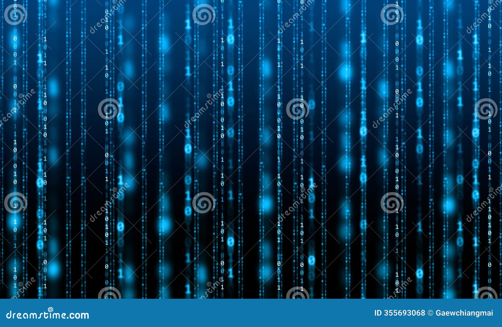 Binary Code Backgrounds, a Sequence of Zero and One Number on a Blue Background. Numbers of the ...