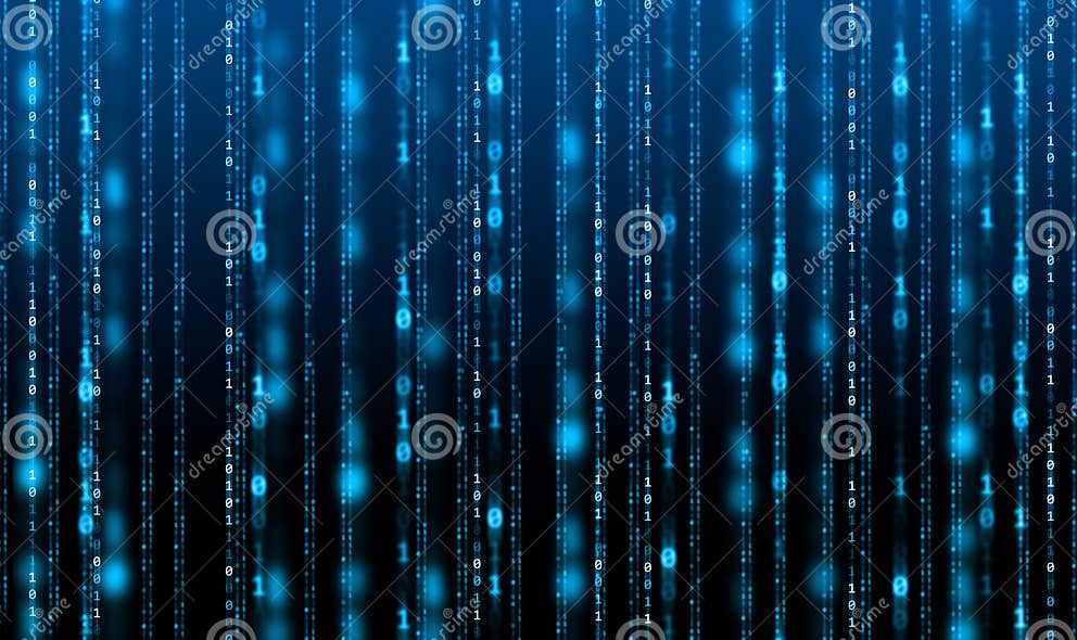 Binary Code Backgrounds, a Sequence of Zero and One Number on a Blue Background. Numbers of the ...