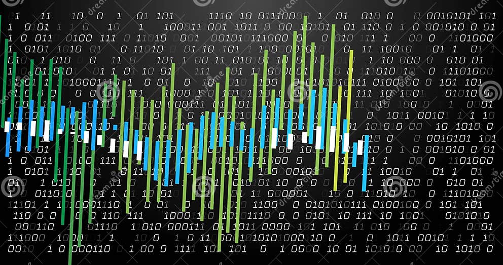 Binary Code and Bar Graph Image Representing Data Analysis Stock Image ...