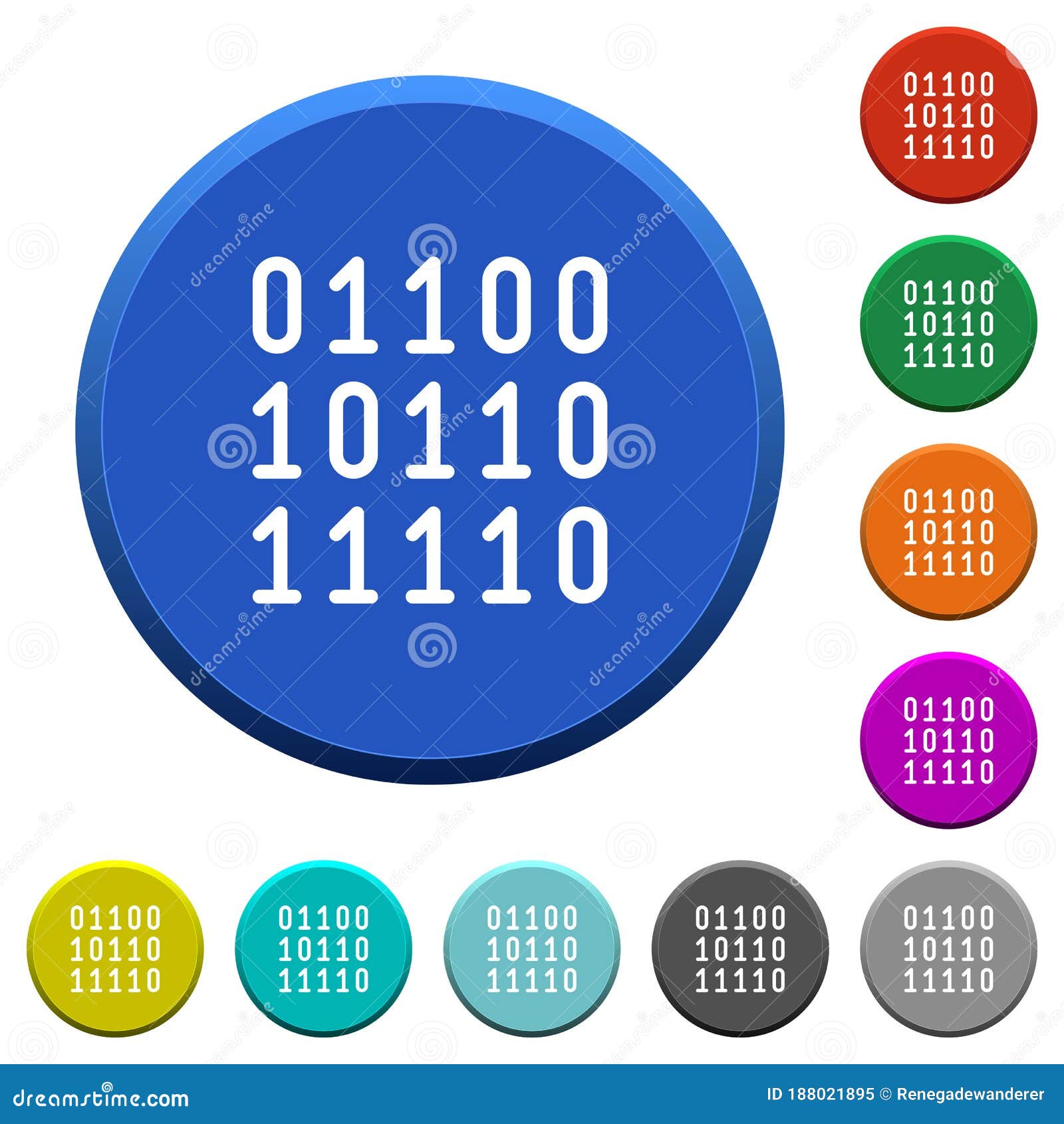 Binary Code Beveled Buttons Stock Vector - Illustration of design ...