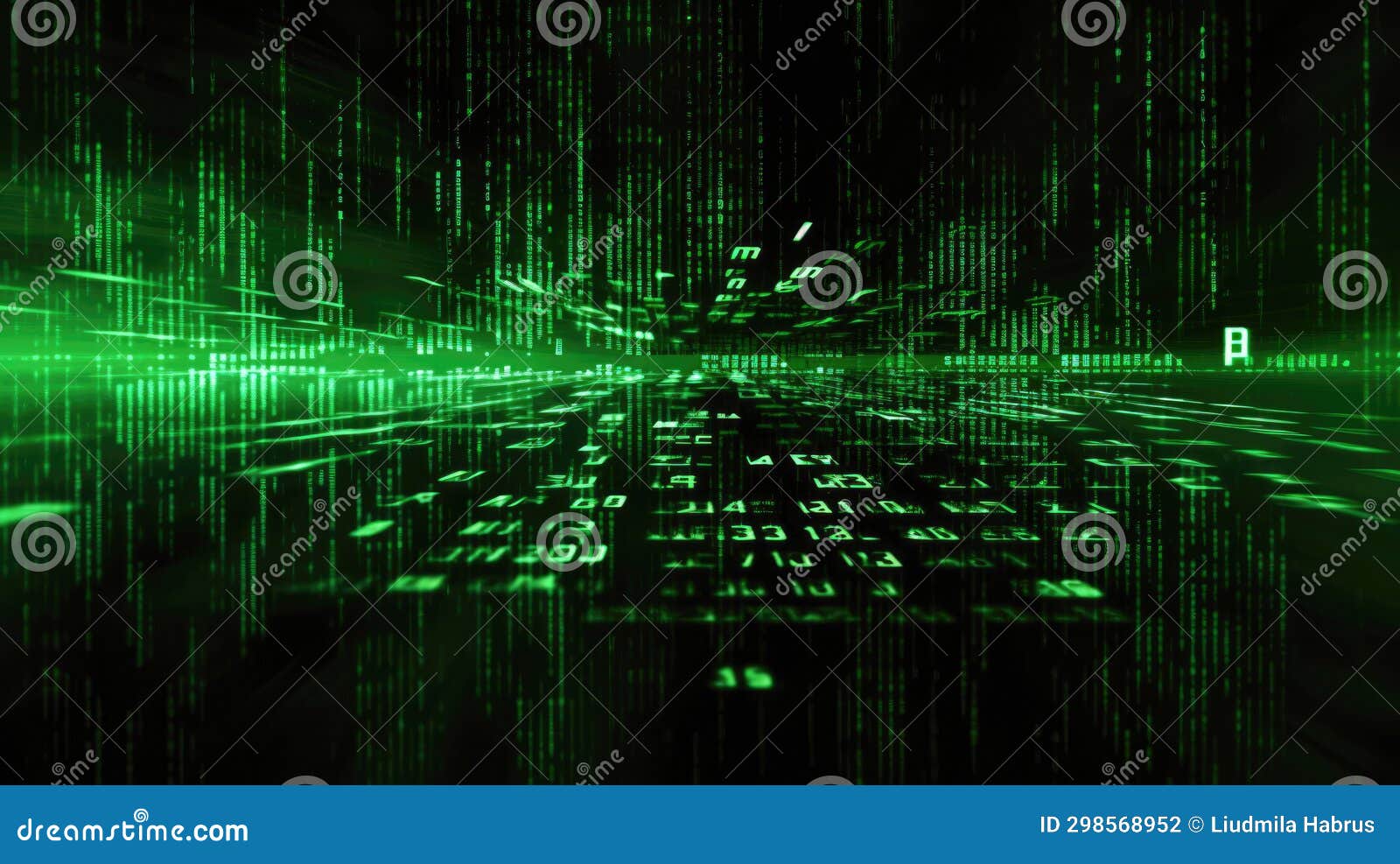 Binary Code on Black Background, Computer Generated Abstract Background Stock Photo - Image of ...