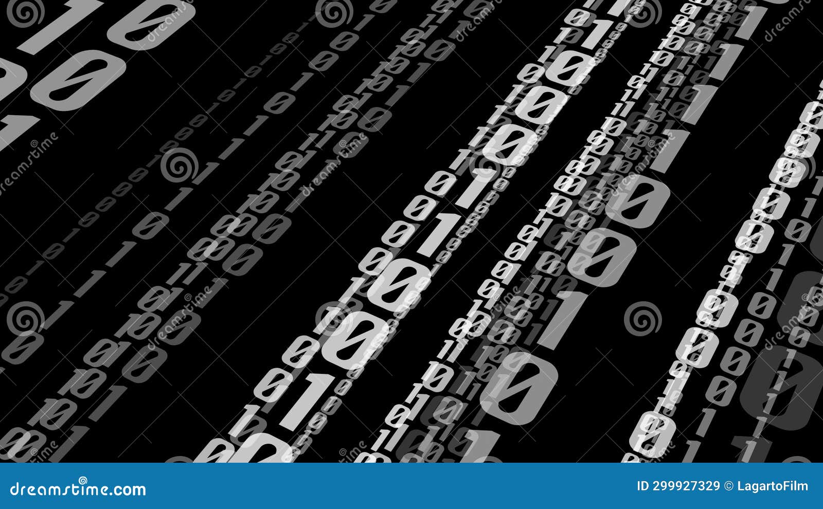 Binary Numbers On Black Background Technology Concept For Cyber Security And Digital