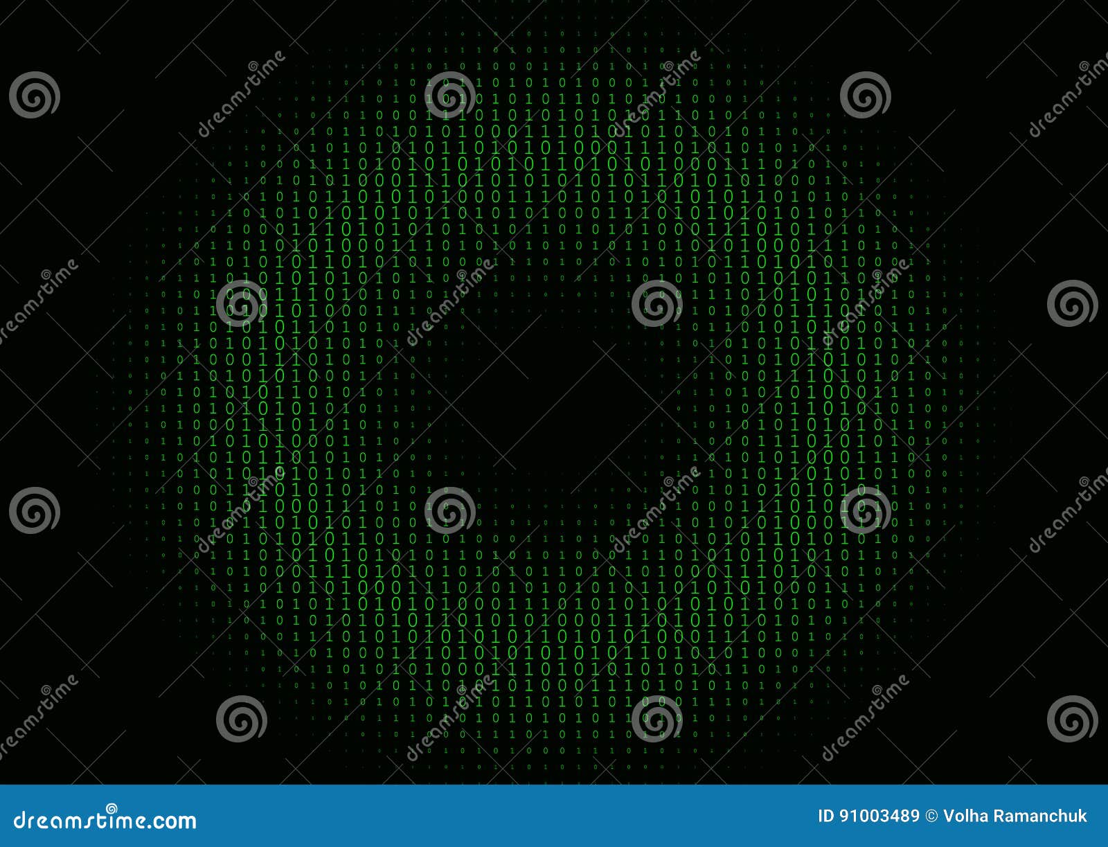Binary Code Black and Green Background. Stock Vector - Illustration of ...