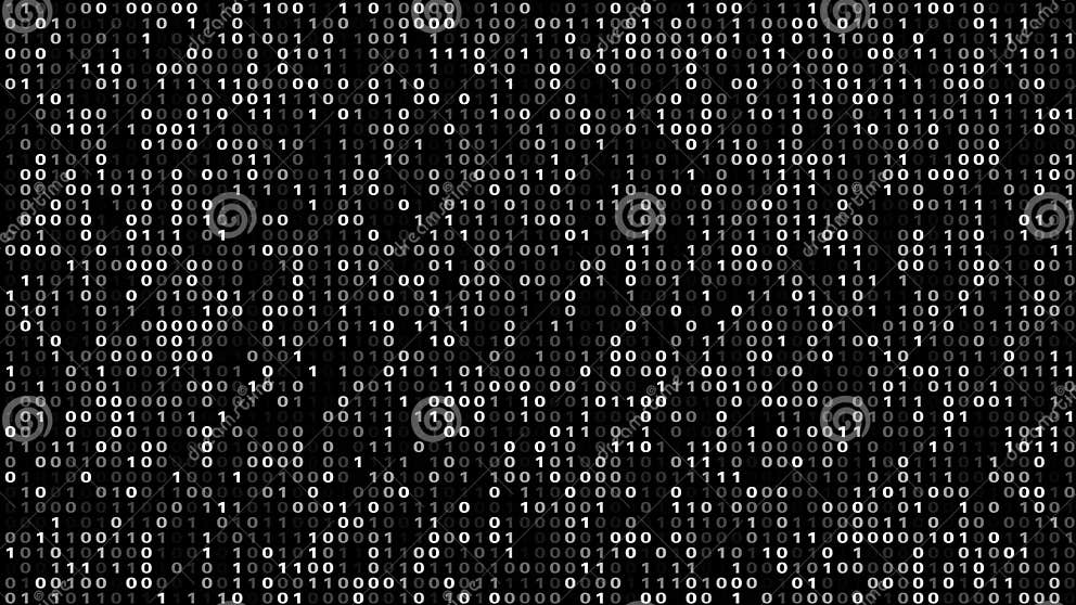 Binary Code On Black Texture Of Technology Science And Cyber Crime Encoded In Digital Technology