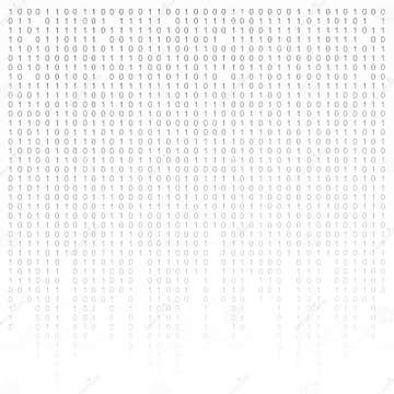 Binary Code Black and White Background with Digits on Screen. Algorithm , Data , Decryption ...