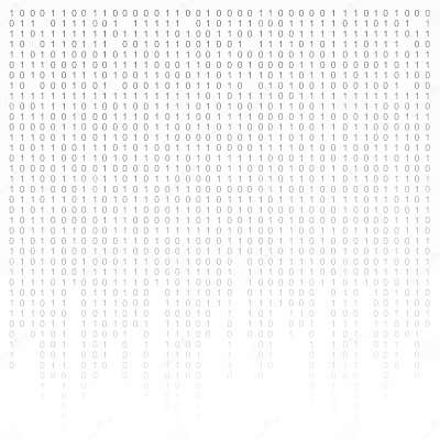 Binary Code Black and White Background with Digits on Screen. Algorithm ...