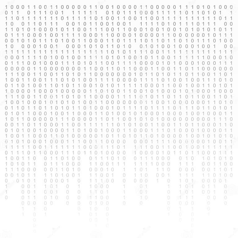 Binary Code Black and White Background with Digits on Screen. Algorithm ...