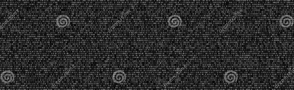 Binary Code Black and White Background with Two Binary Digits, 0 and 1 Isolated on Black ...