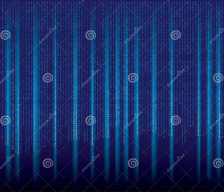 Binary code blue stock vector. Illustration of cryptogram - 126419610