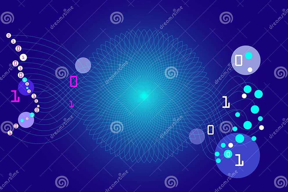 Binary Code with Blue Background. Big Data Background with Colorful ...