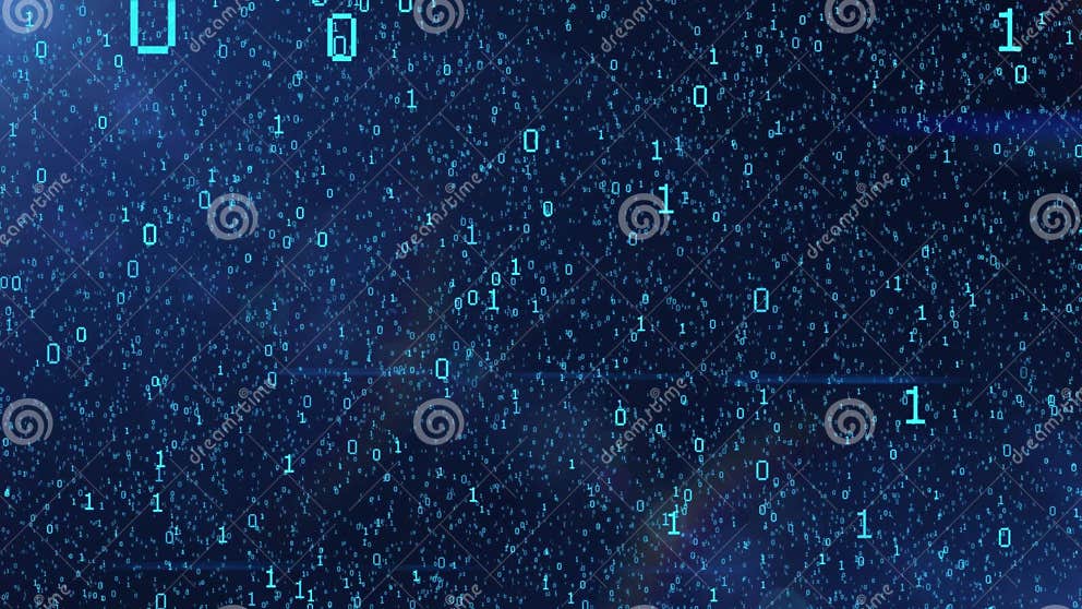 Binary Code Blue Background with Digits on Screen. Concept of Mining ...