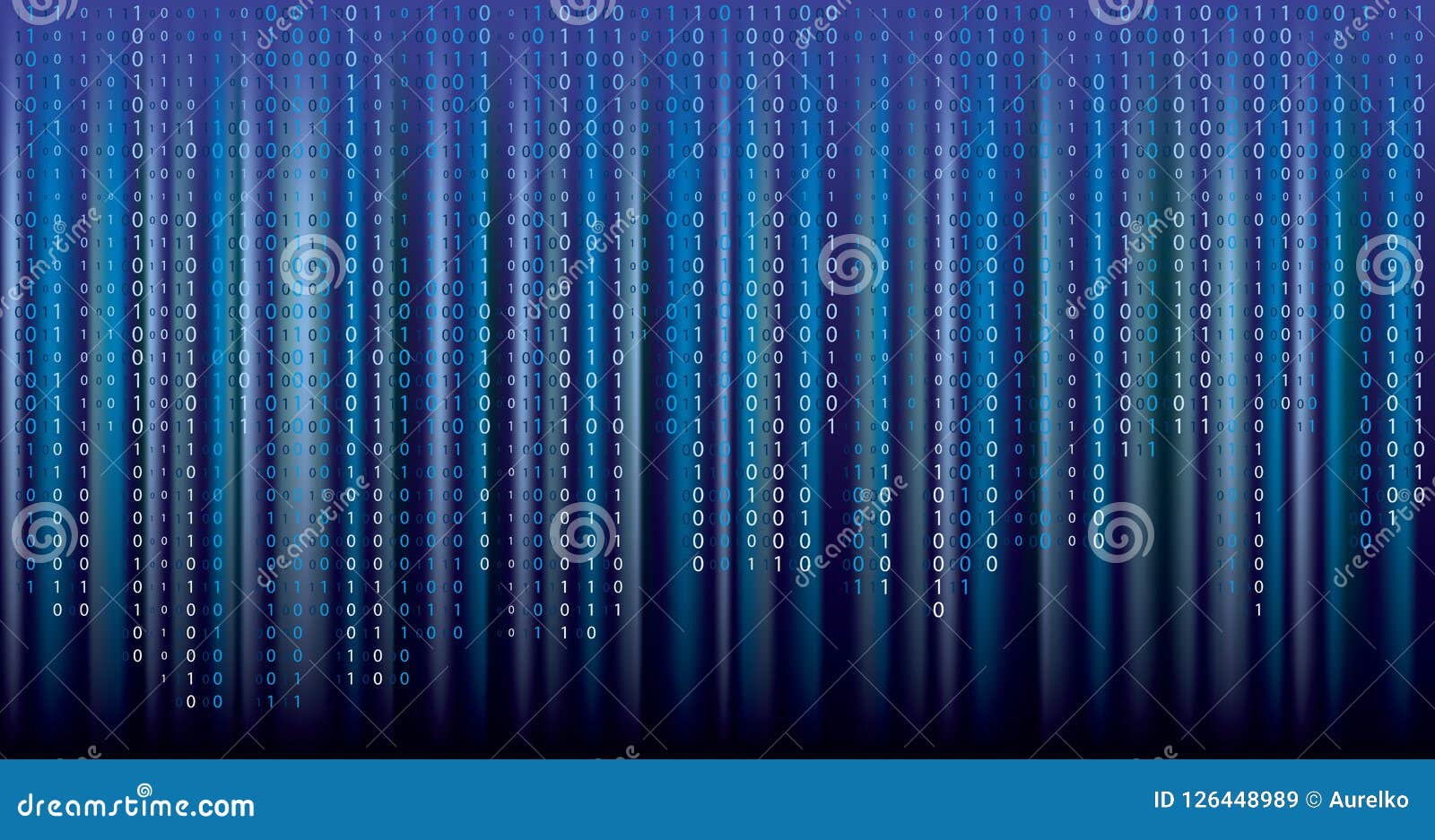 Binary code blue horizon stock vector. Illustration of decryption - 126448989