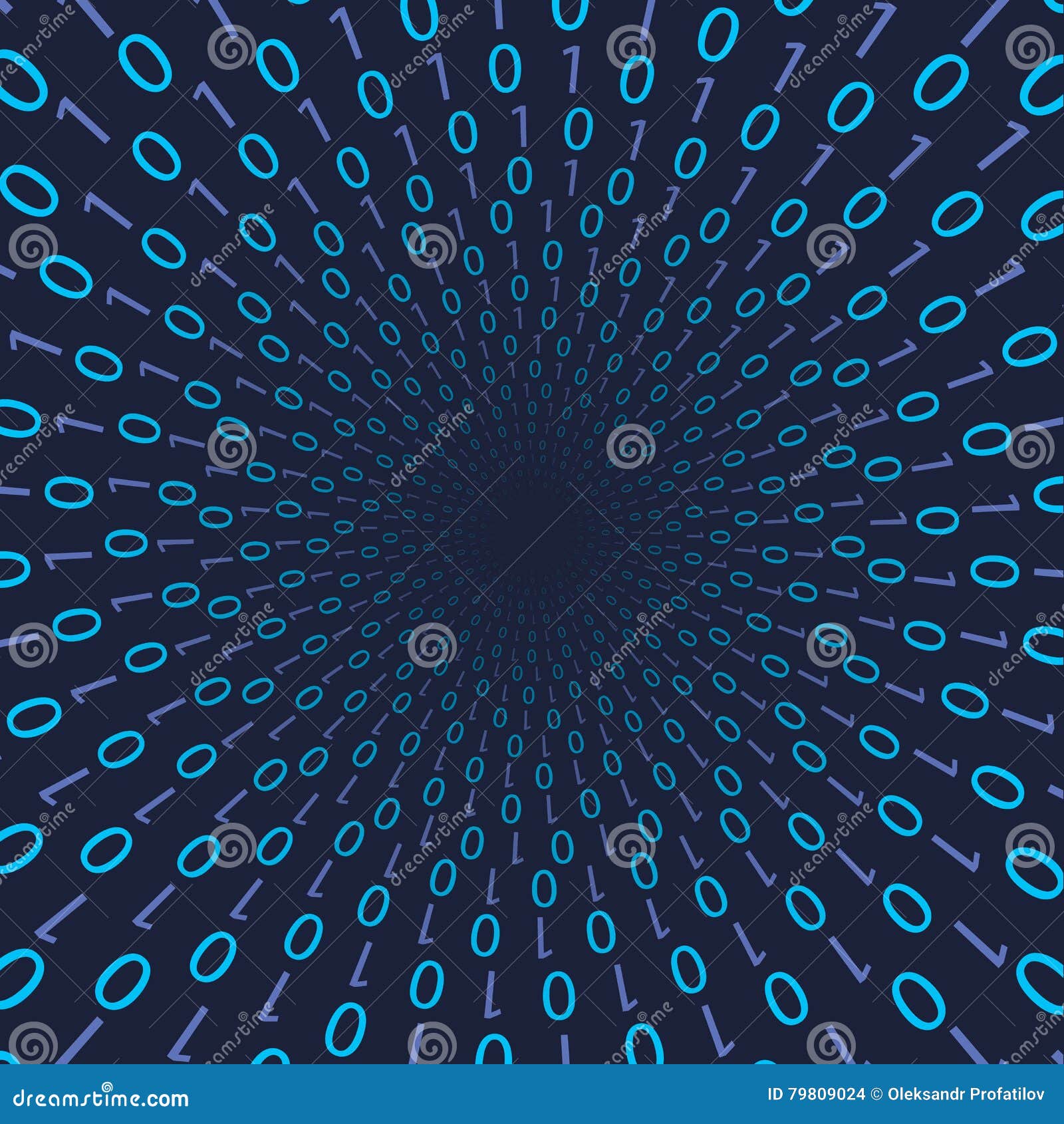Binary Code with Blue Numbers. Stock Vector - Illustration of digital ...