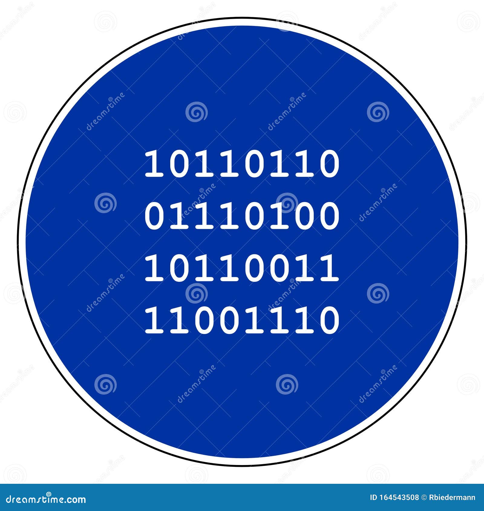 Binary code and blue sign stock vector. Illustration of byte - 164543508