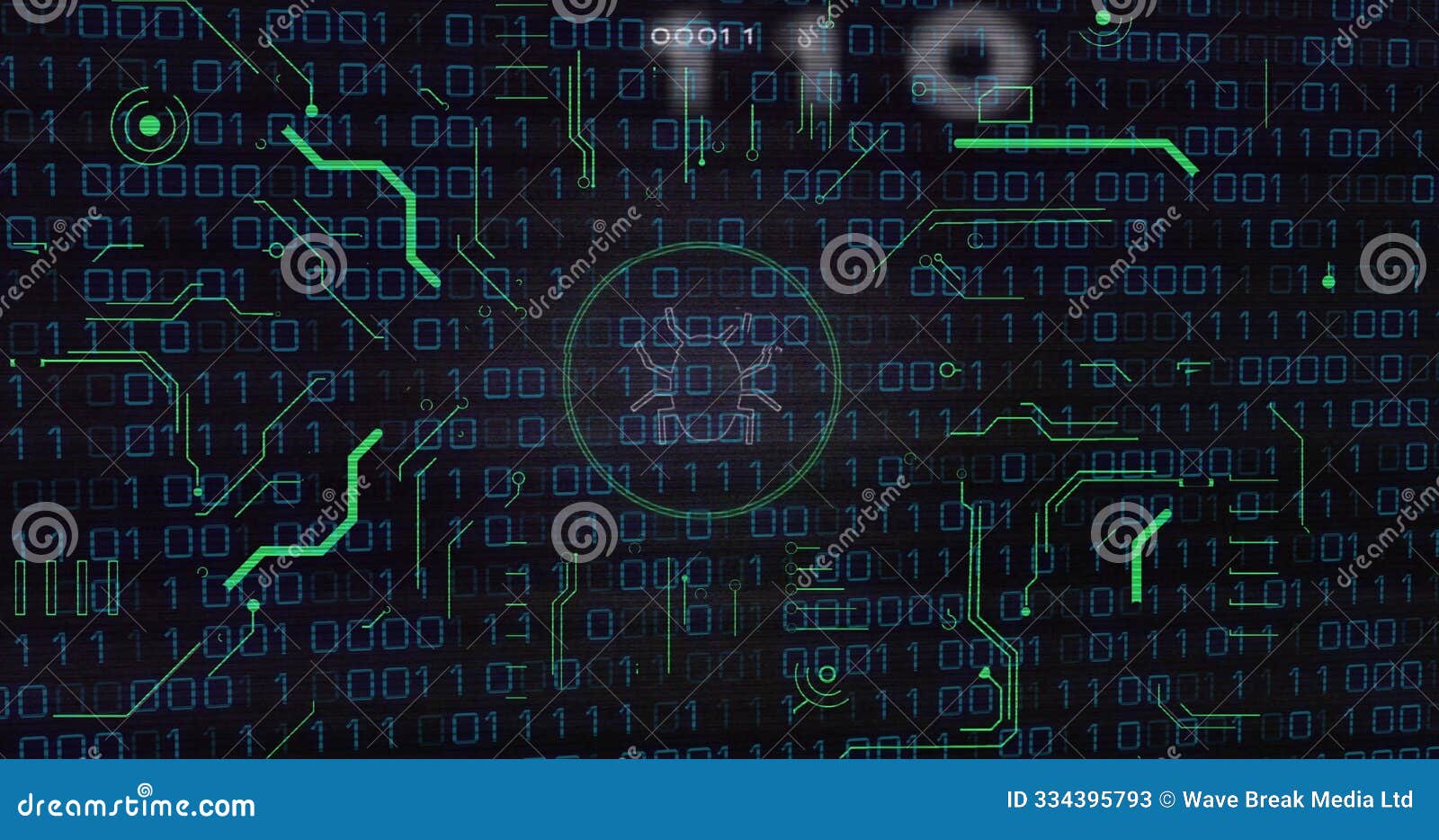 Binary Code and Bug Icon, Cybersecurity Threat Detection Image Stock ...