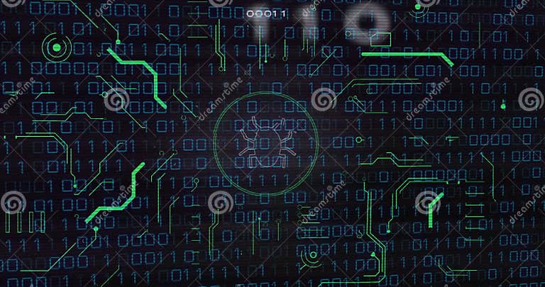 Binary Code and Bug Icon, Cybersecurity Threat Detection Image Stock Illustration - Illustration ...