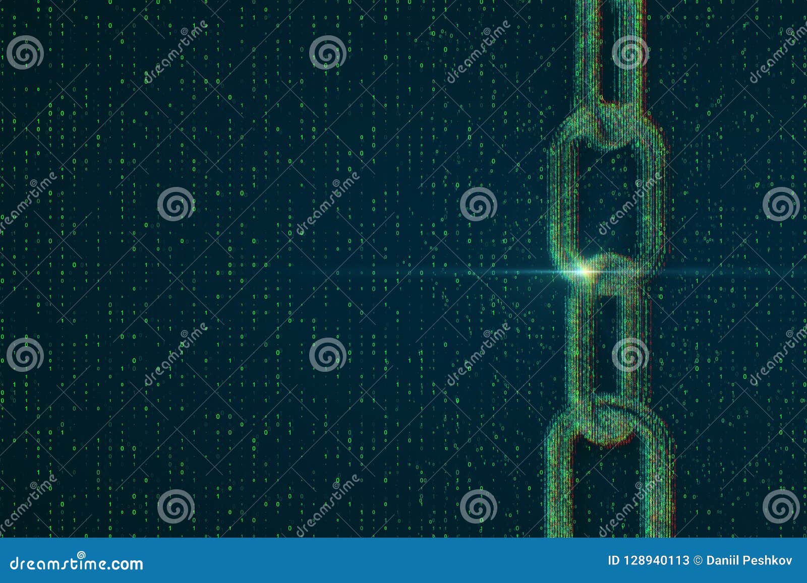 Binary Code Chain Background Stock Illustration - Illustration of ...