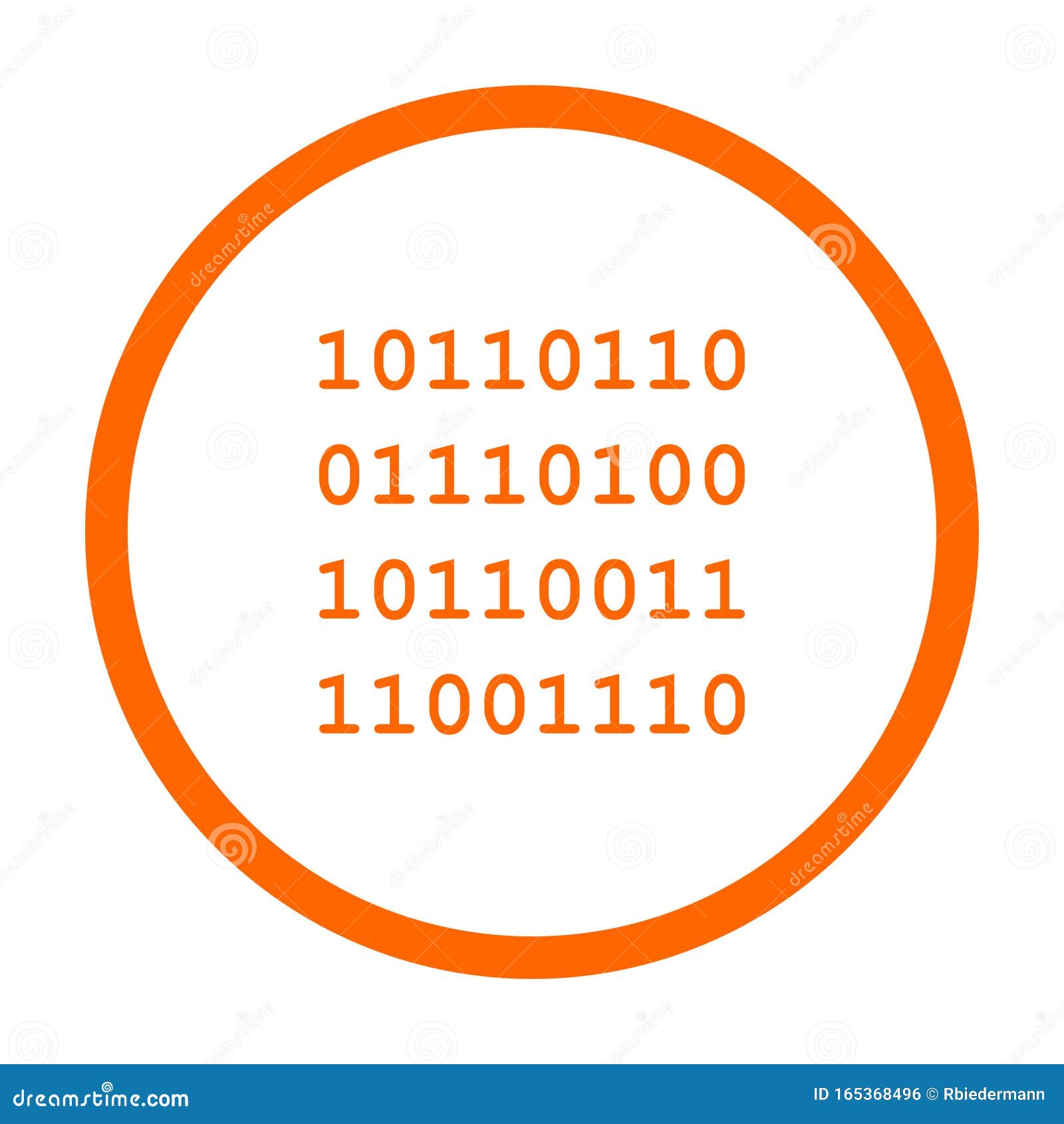 Binary code and circle stock vector. Illustration of computer - 165368496