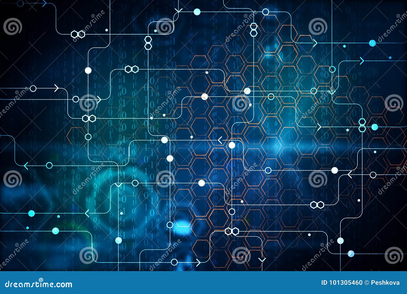 Binary Code And Circuit Background Stock Illustration Illustration Of Coding Circuit 101305460